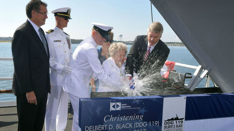 U.S. Destroyer Delbert D. Black Christened U.S. Destroyer Delbert D. Black Christened